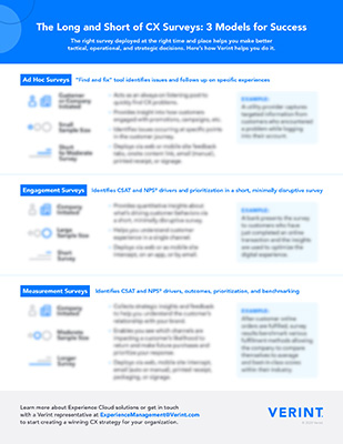 Three CX Survey Models for Success | Verint XM